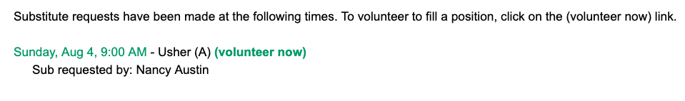 What happens when a volunteer requests a swap? – Ministry Scheduler Pro