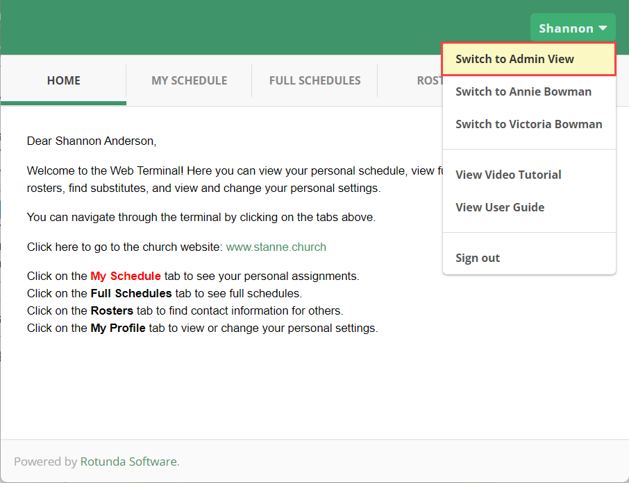 Creating and using Web Admins – Ministry Scheduler Pro