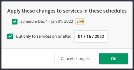 Easily add a new recurring service time to an existing schedule ...