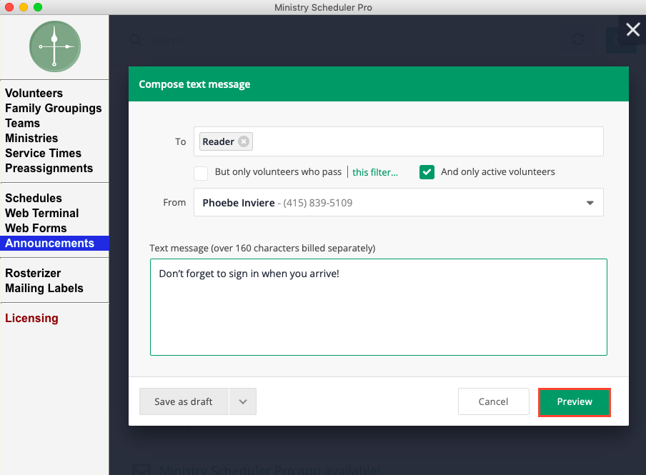 How can I send a text message to a group of volunteers? – Ministry ...